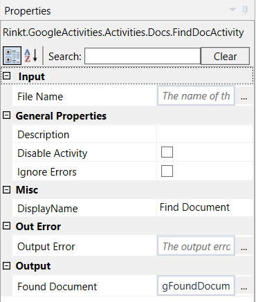 Find Document | Rinkt Documentation